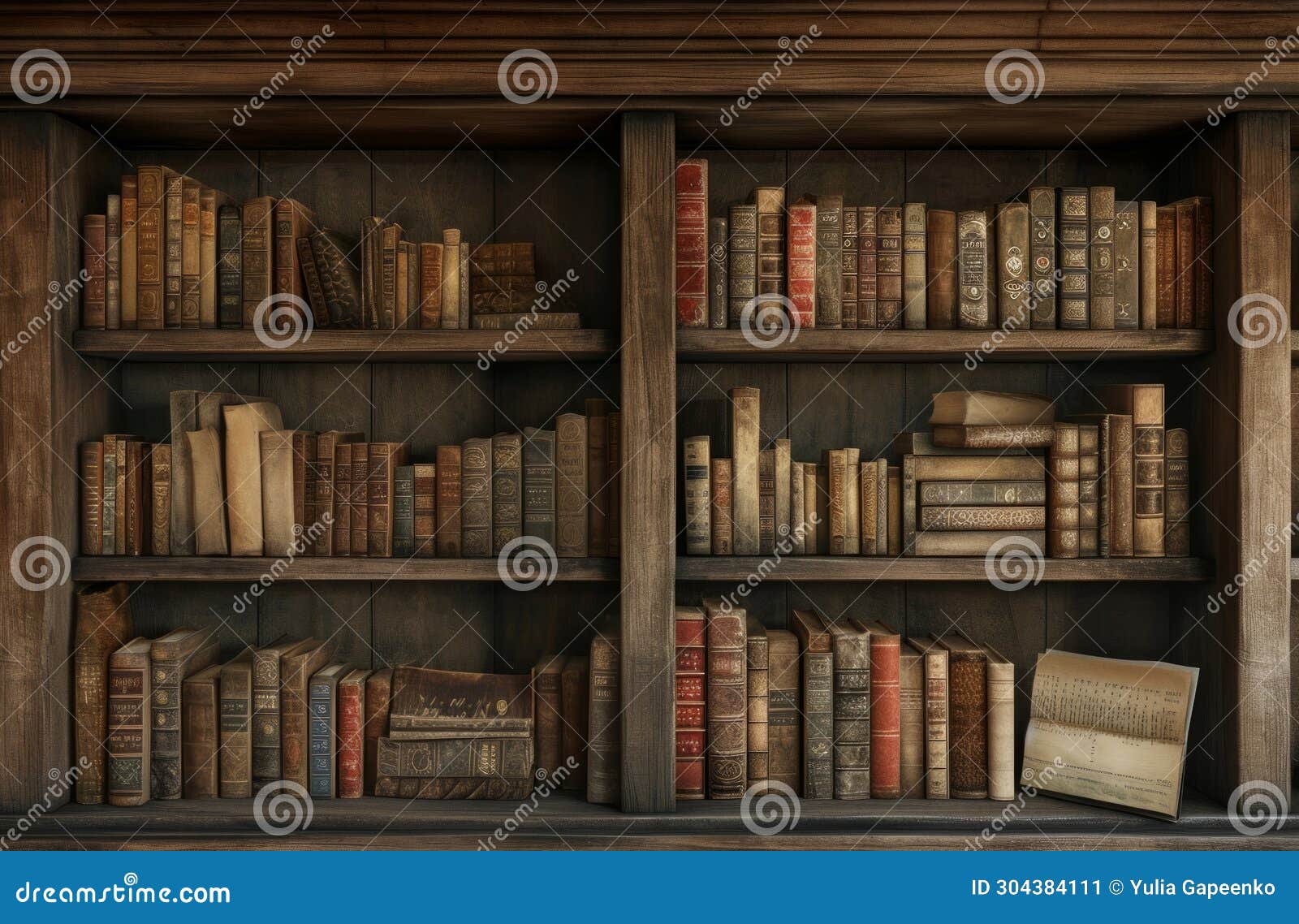 An Example of the Shelf Above and Below Bookcases in an Old Library ...