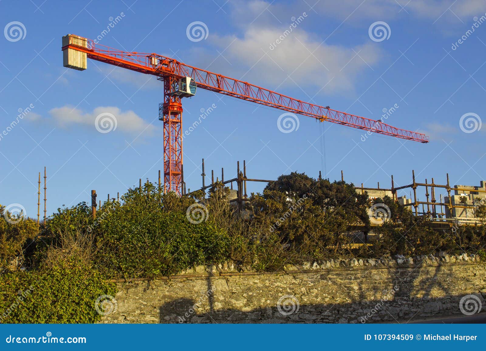 An Example of a Static Tower Crane in Use on a Construction Project at ...