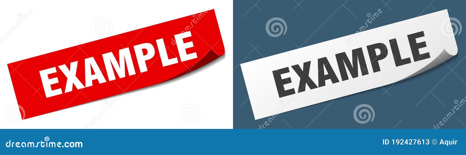 Example Sticker. Example Sign Set Stock Vector - Illustration of banner ...