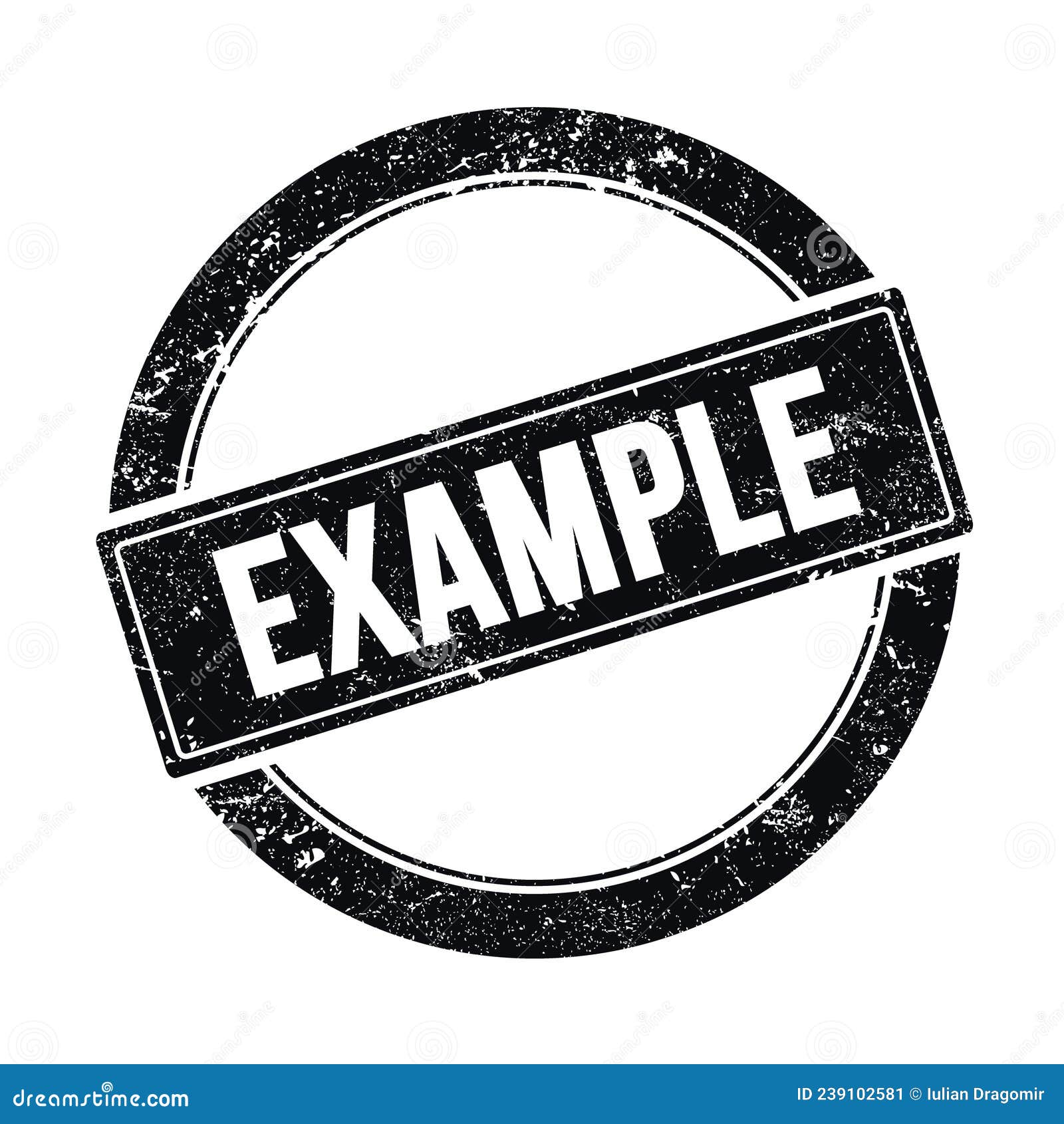 EXAMPLE Text on Black Grungy Round Stamp Stock Illustration ...