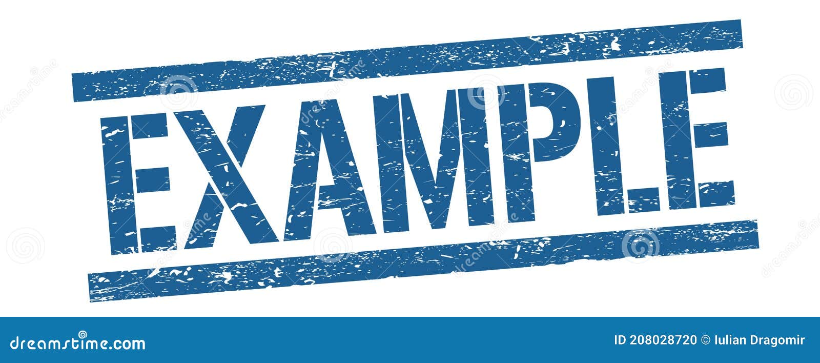 EXAMPLE Text on Blue Vintage Lines Stamp Stock Photo - Image of word ...