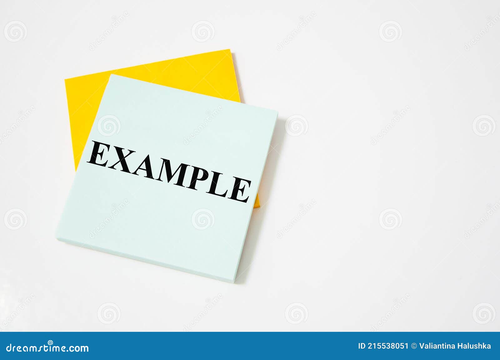 Example Text Written on a White Notepad with Colored Pencils and a ...
