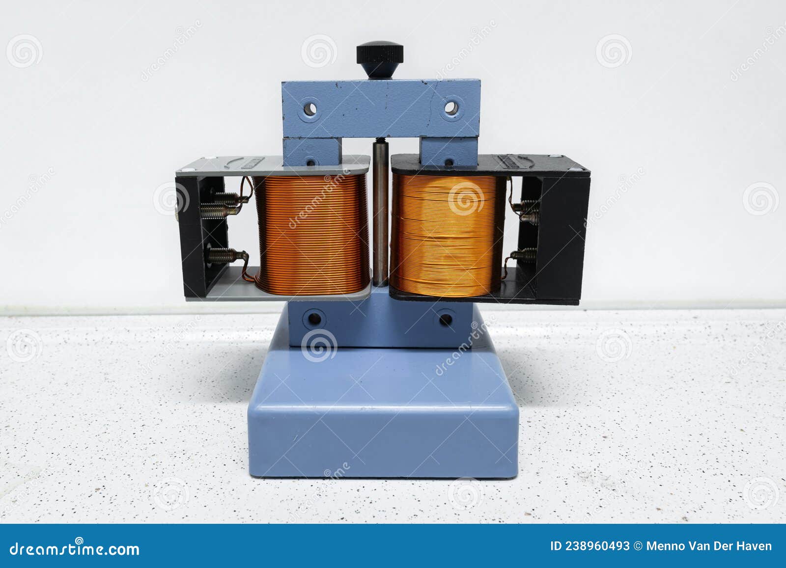 Example of a Transformer, Two Coils of Copper Wire Attached To a Soft ...