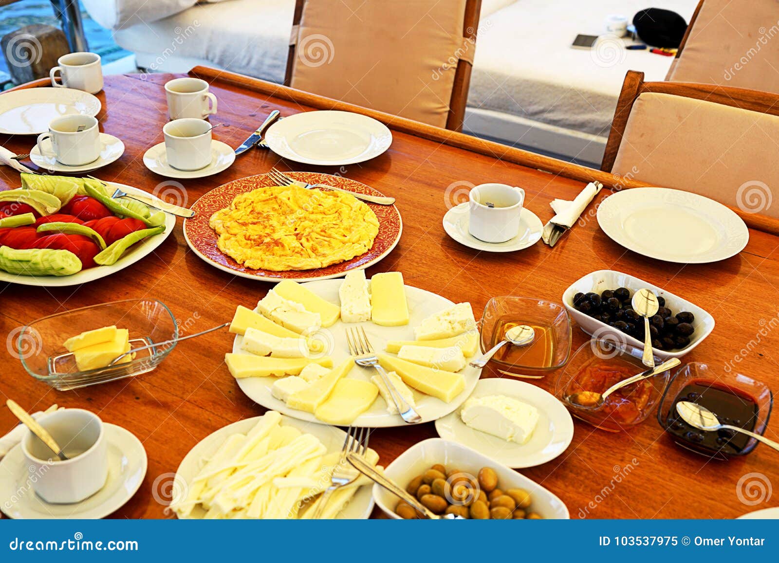 An Example of Typical Turkish Breakfast Stock Image - Image of healthy ...