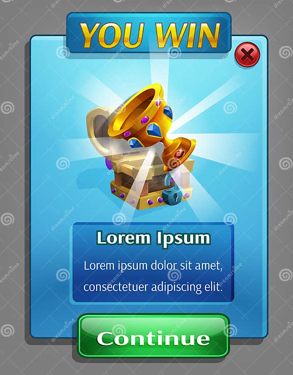 Example of a User Interface for a Computer Game Treasure Hunt. Stock ...