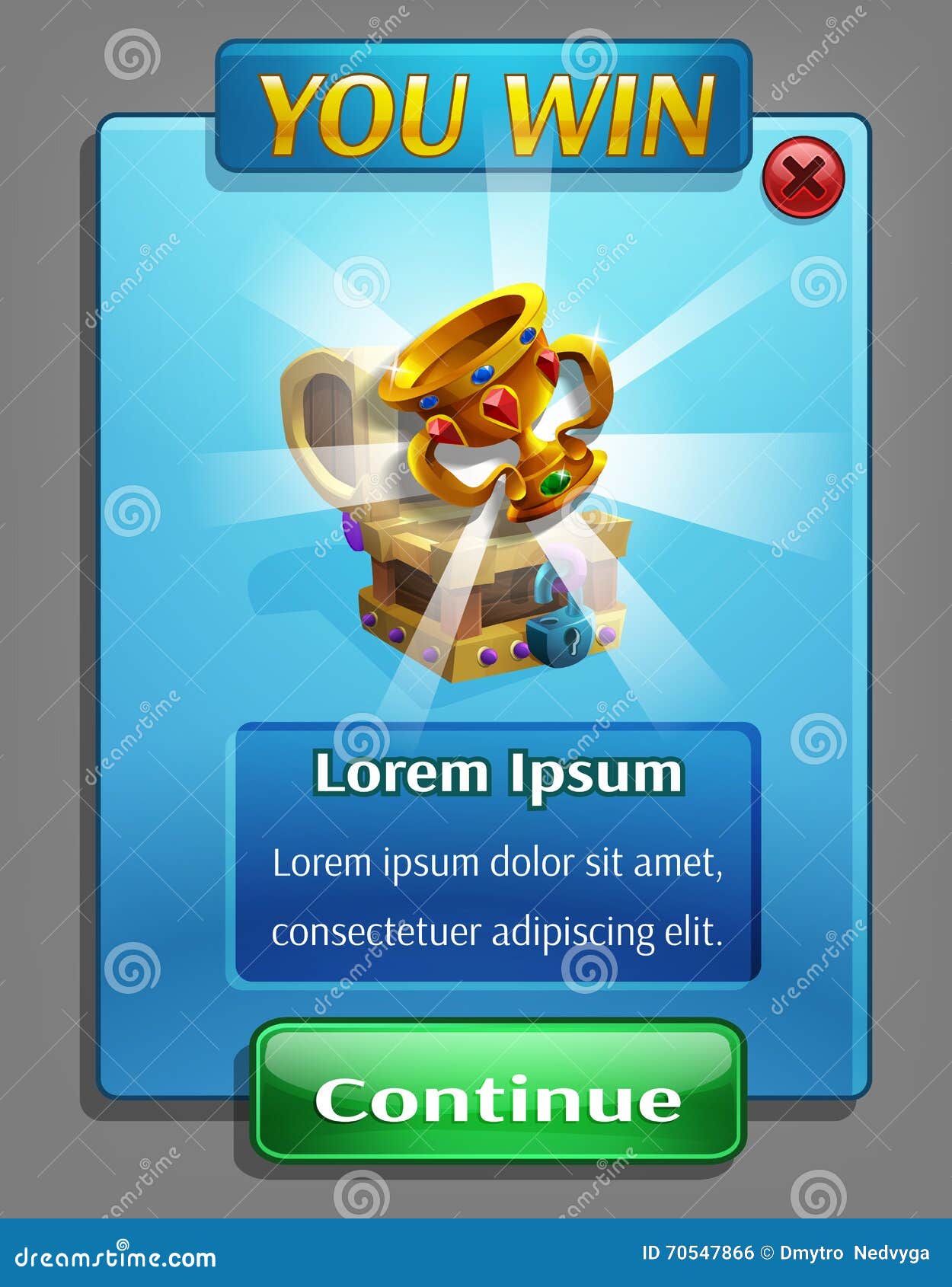 Example of a User Interface for a Computer Game Treasure Hunt. Stock ...