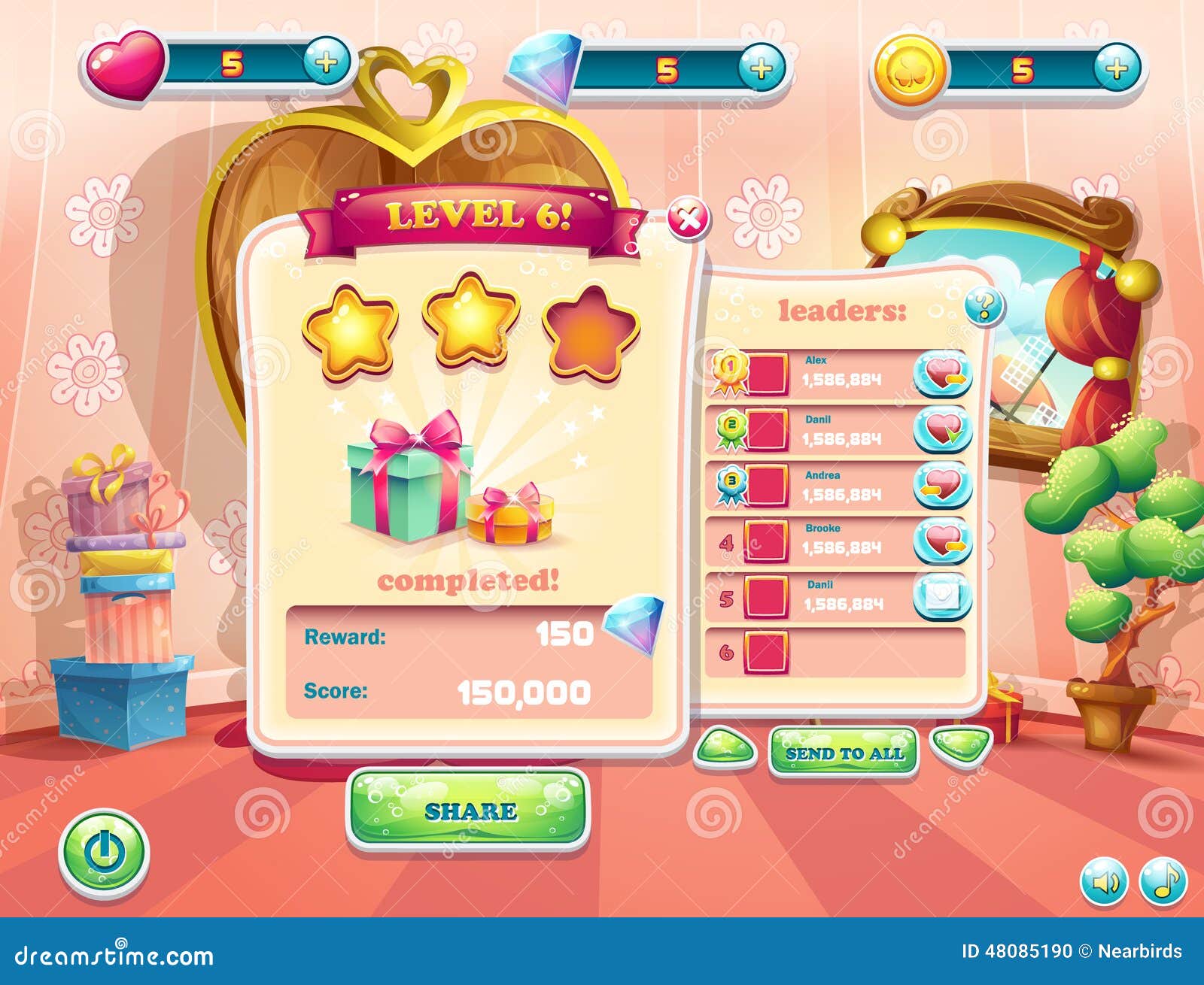 Example Of Level Selection Screen For The Computer Game Wild West Vector Illustration ...