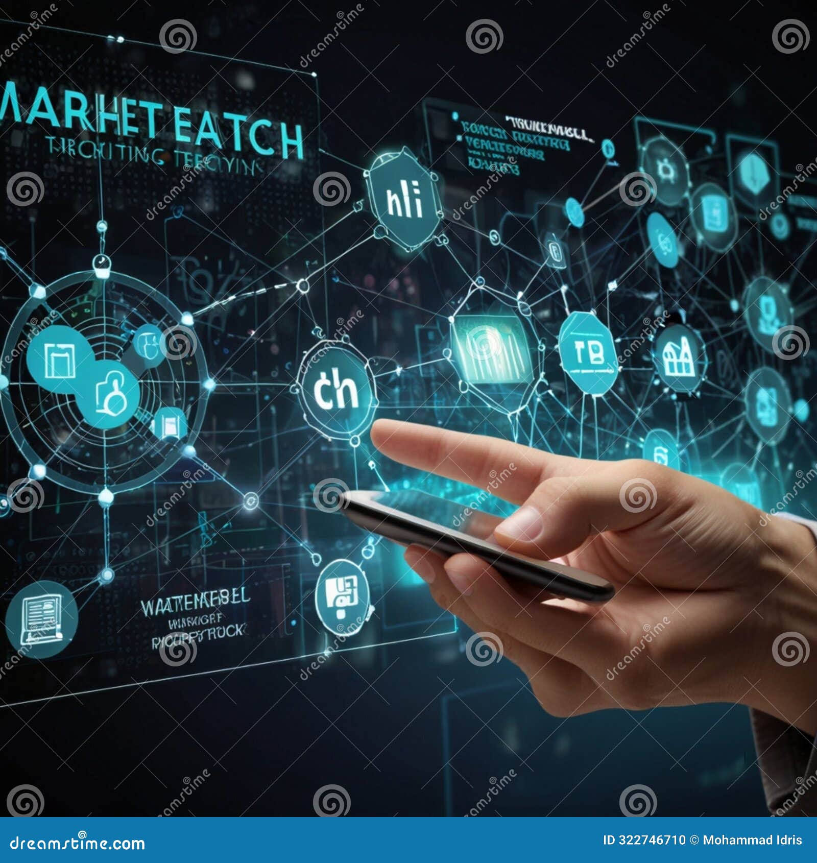 Martech Marketing Technology Concept On Virtual Screen Interface. Business, Technology, Internet ...