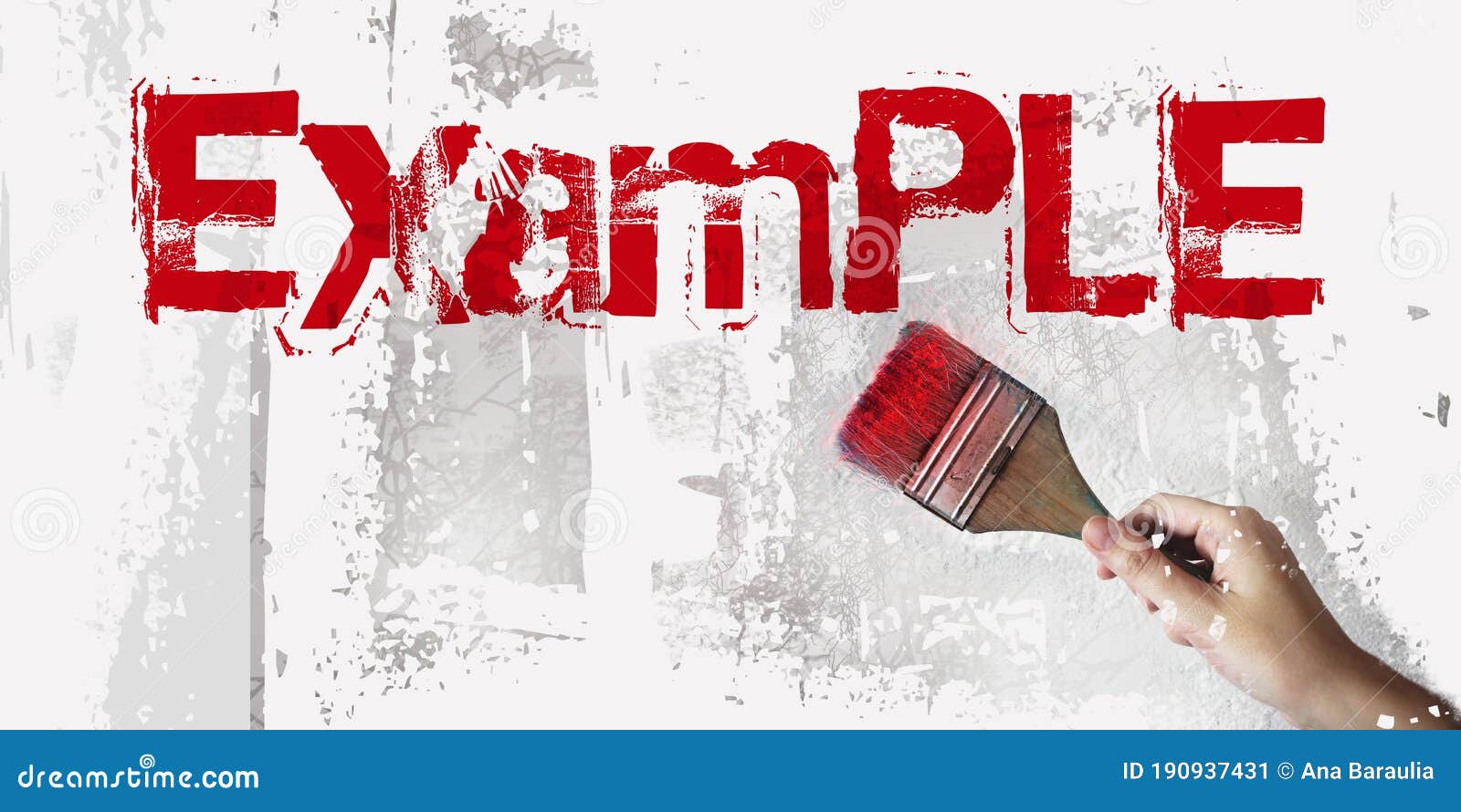 Example Written with Red Paintbrush on a Wall. Conceptual Image Stock ...