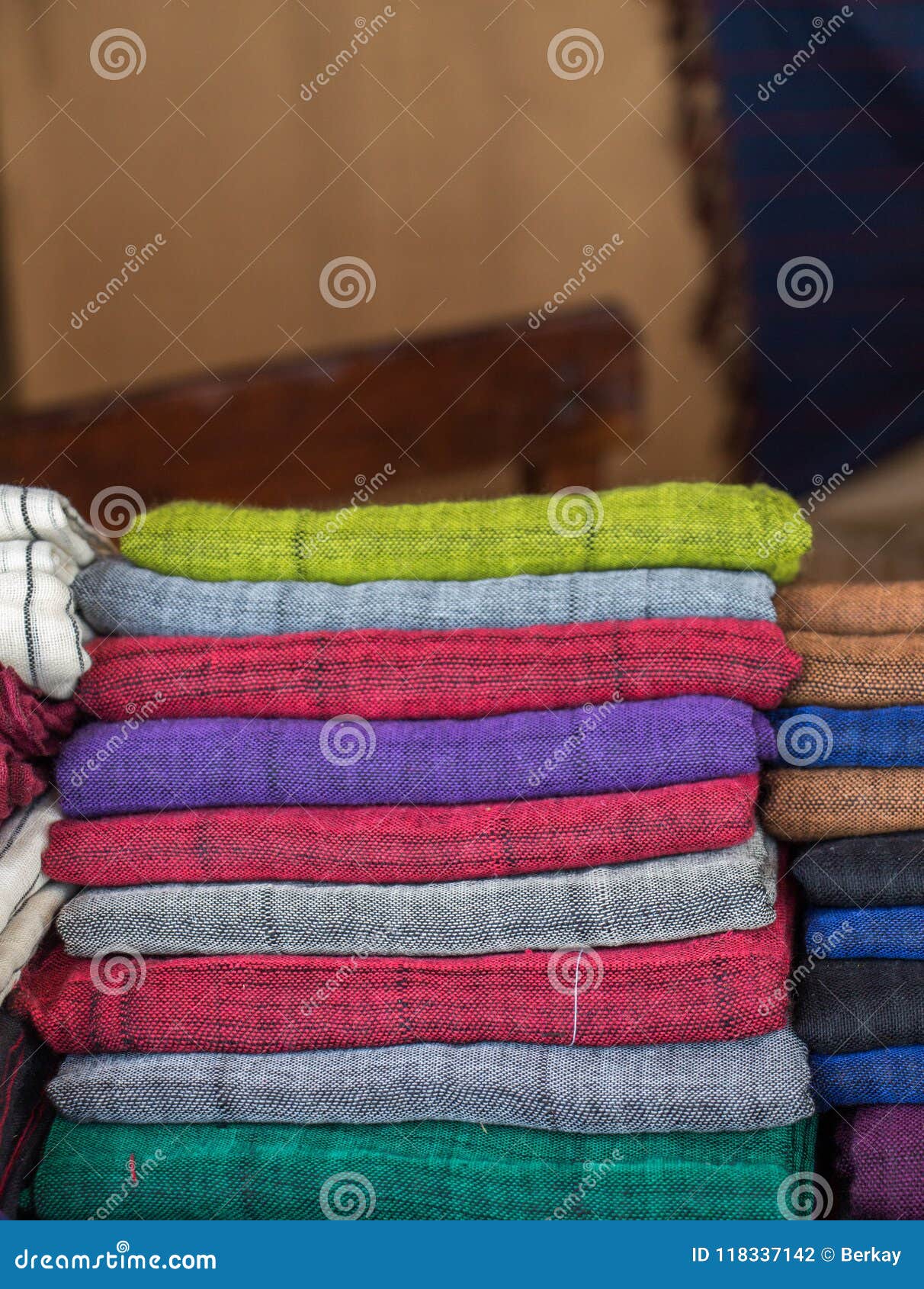 Examples of Fabric of Various Color and Type Stock Photo - Image of ...