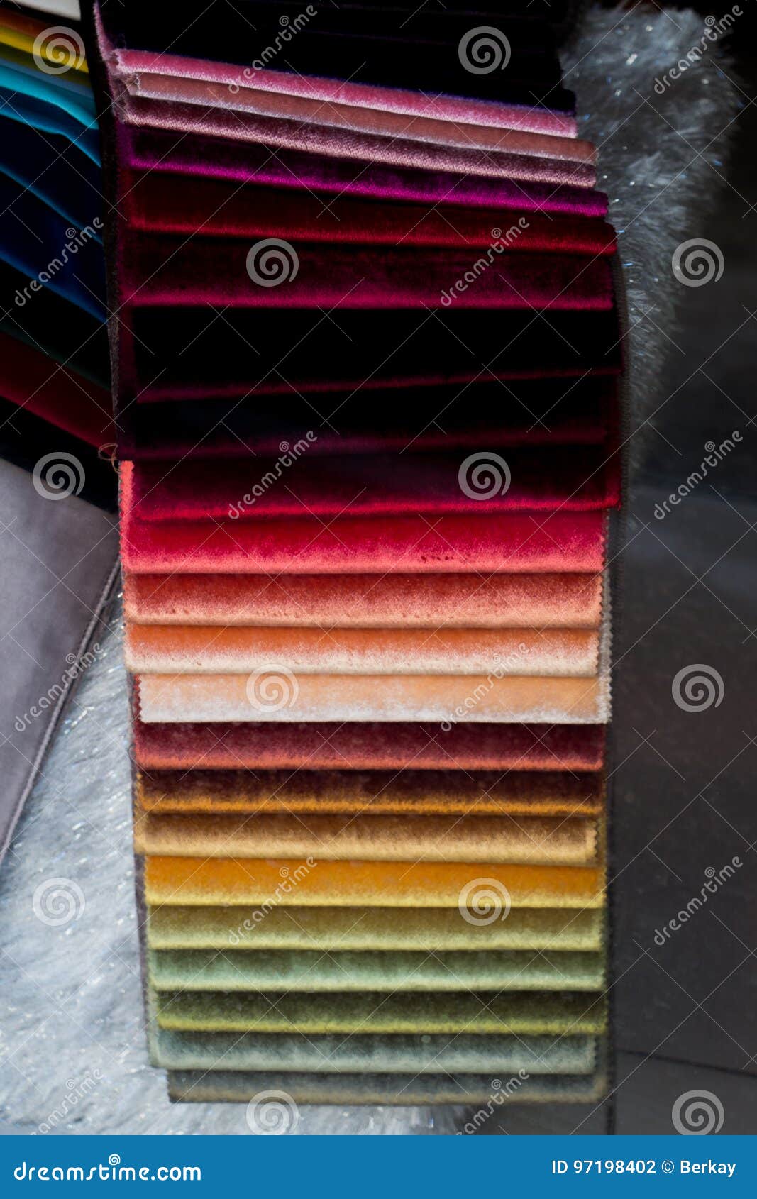 Examples of Fabric of Various Color and Type Stock Photo - Image of ...