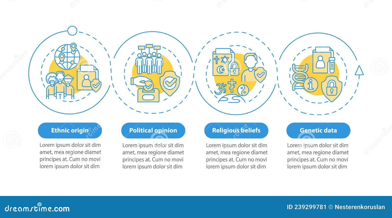Examples of Personal Information Blue Circle Infographic Template Stock ...