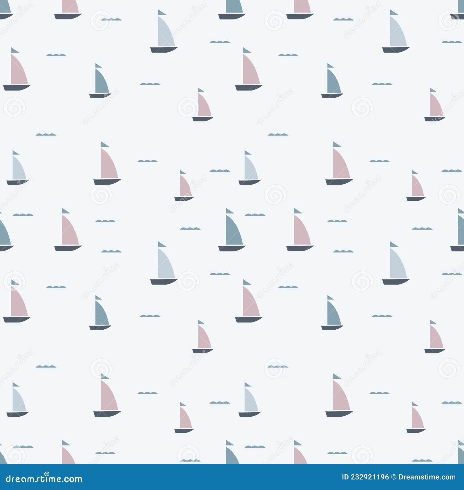Examples of Simple, Minimalistic Boats. Pattern with Sailboats Stock ...