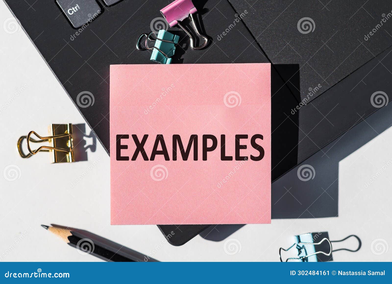 Examples Text Sticker on Keyboard, Concept Background Stock ...