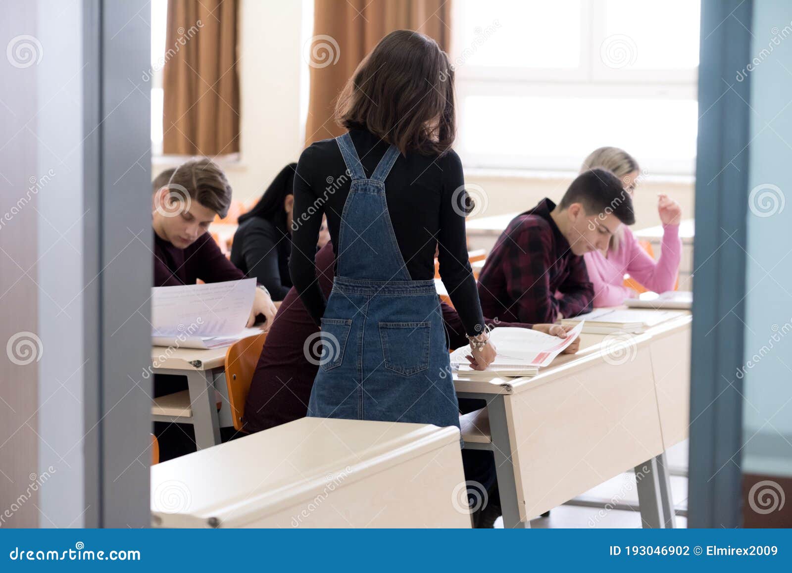 Exams Preparation. Group of Multi-Ethnic Students Studying Together ...