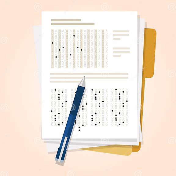 Exams Quiz Test Paper with Pencil Multiple Choice Stock Vector ...