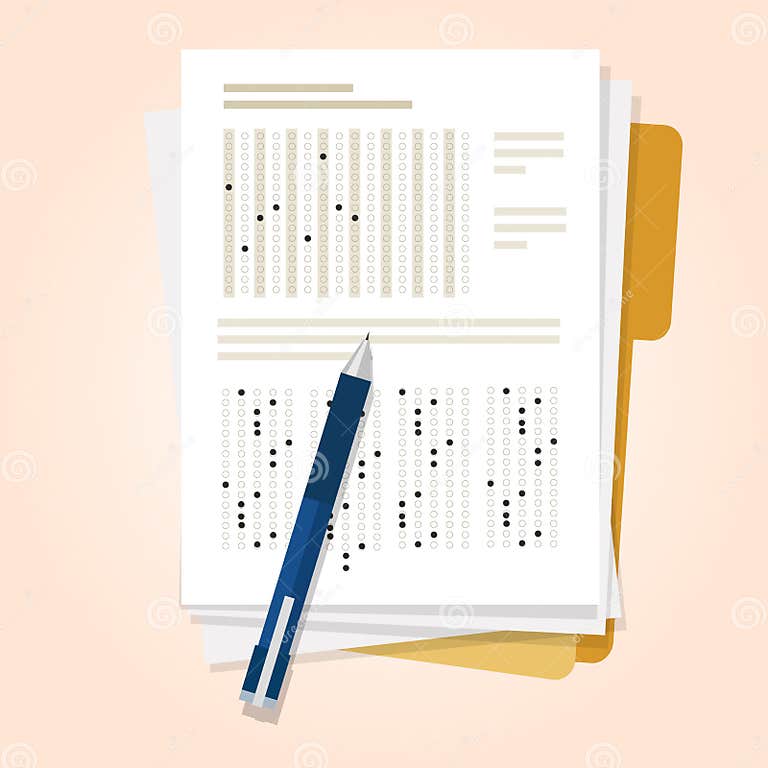Exams Quiz Test Paper with Pencil Multiple Choice Stock Vector ...