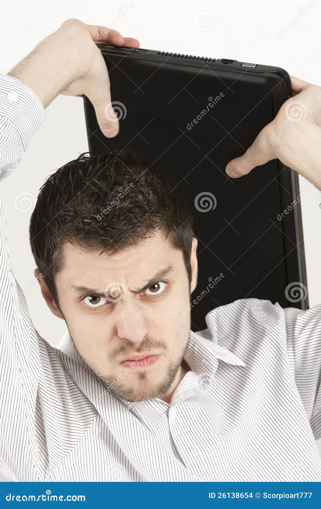 Exausted office worker stock photo. Image of outraged - 26138654