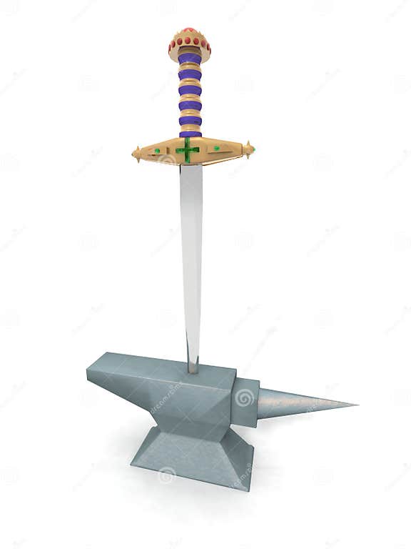 Excalibur stock illustration. Illustration of duel, attack - 3845751