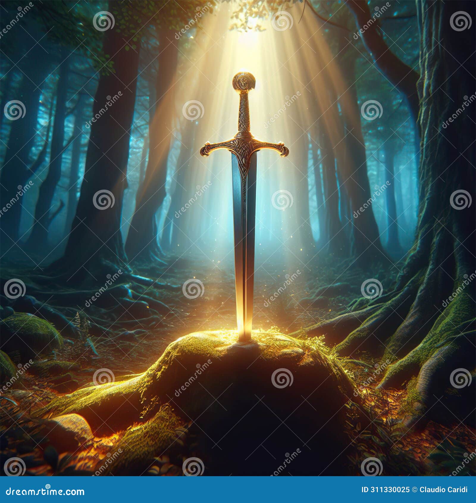 Excalibur. The Mythical Sword In The Stone. Knights Of The Round Table ...