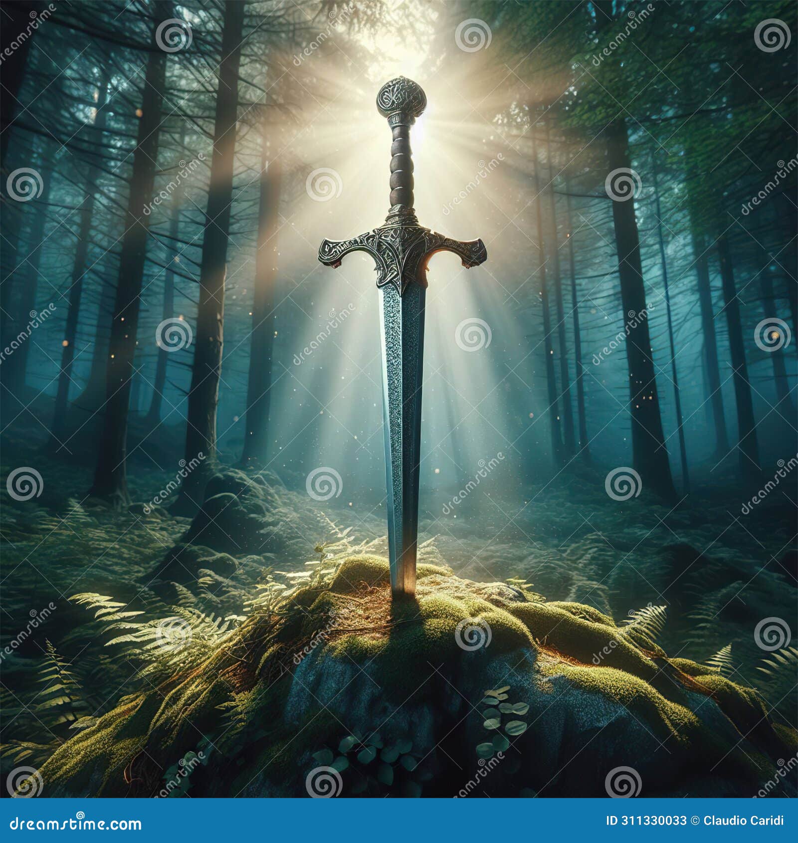 Excalibur. The Mythical Sword In The Stone. Knights Of The Round Table ...