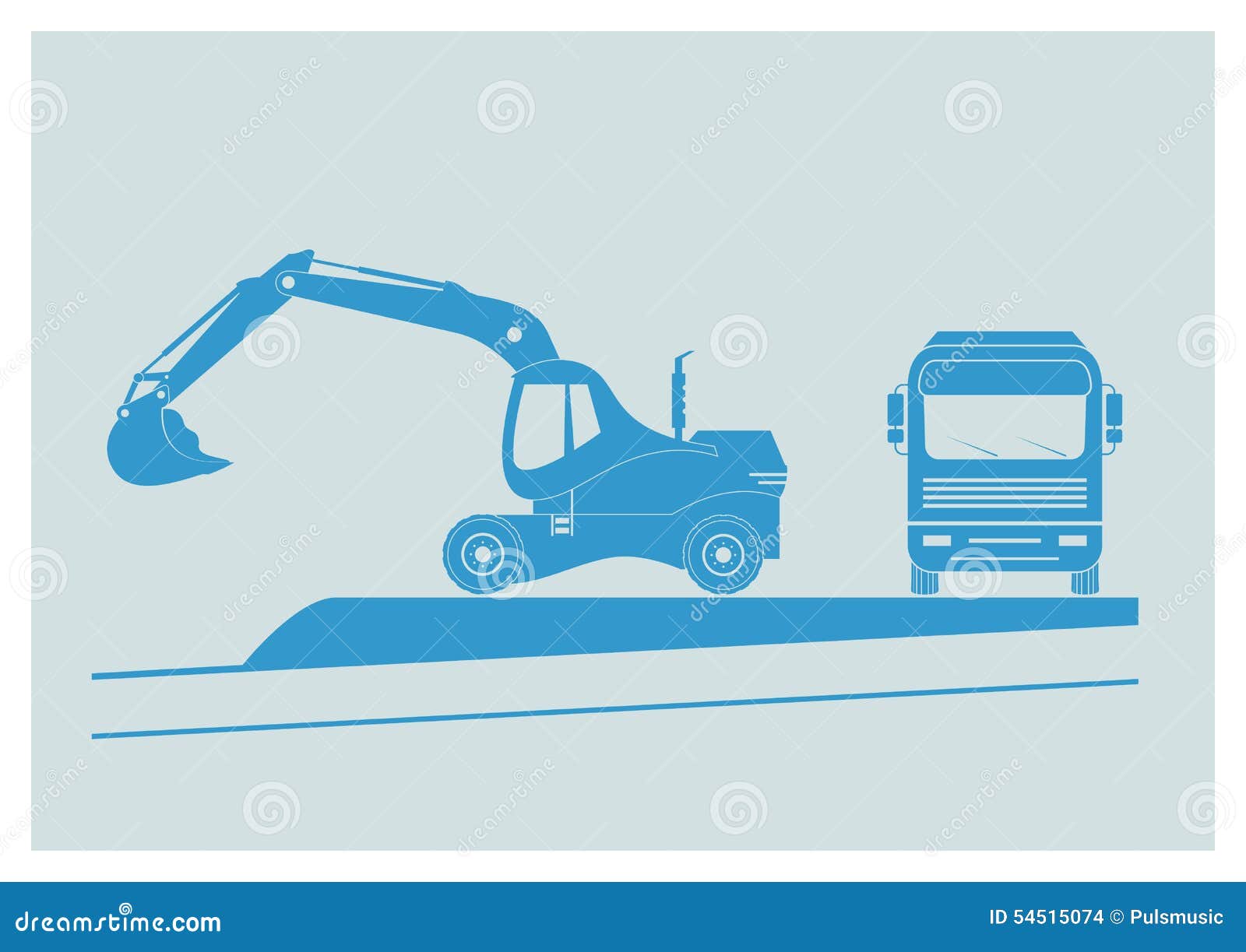 Excavador Y Carro De Vaciado Ilustración del Vector - Ilustración de ...