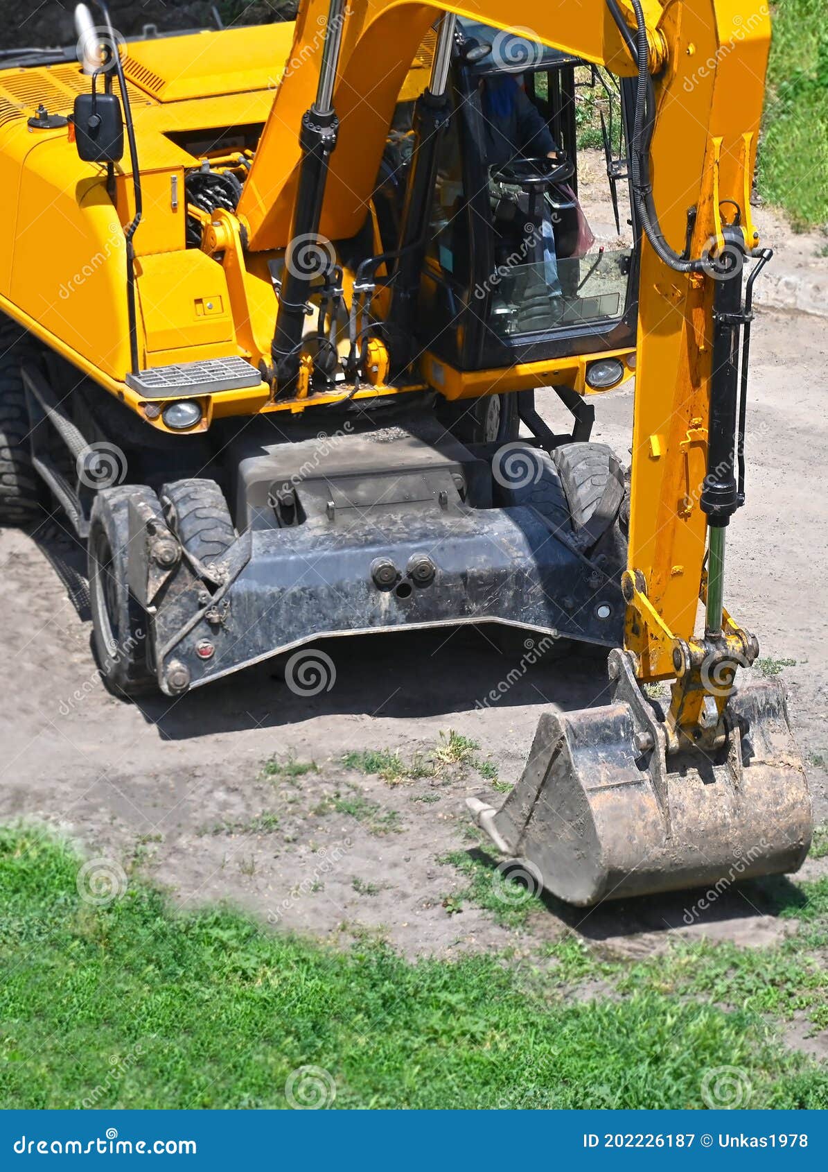 Excavating Machine on Construction Site Stock Image - Image of ...