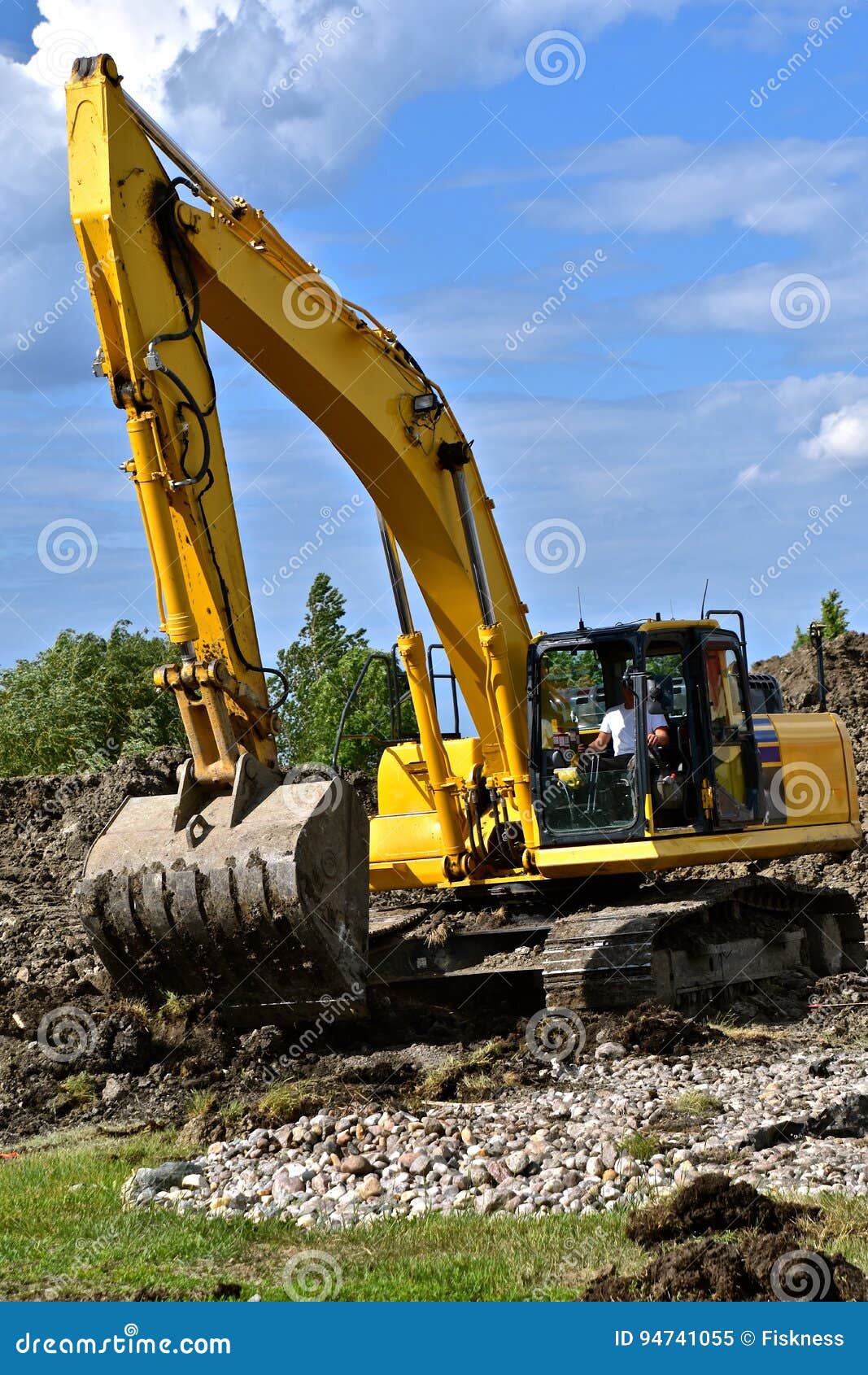 Excavating Machine Moves Earth Stock Image - Image of dirt, dump: 94741055