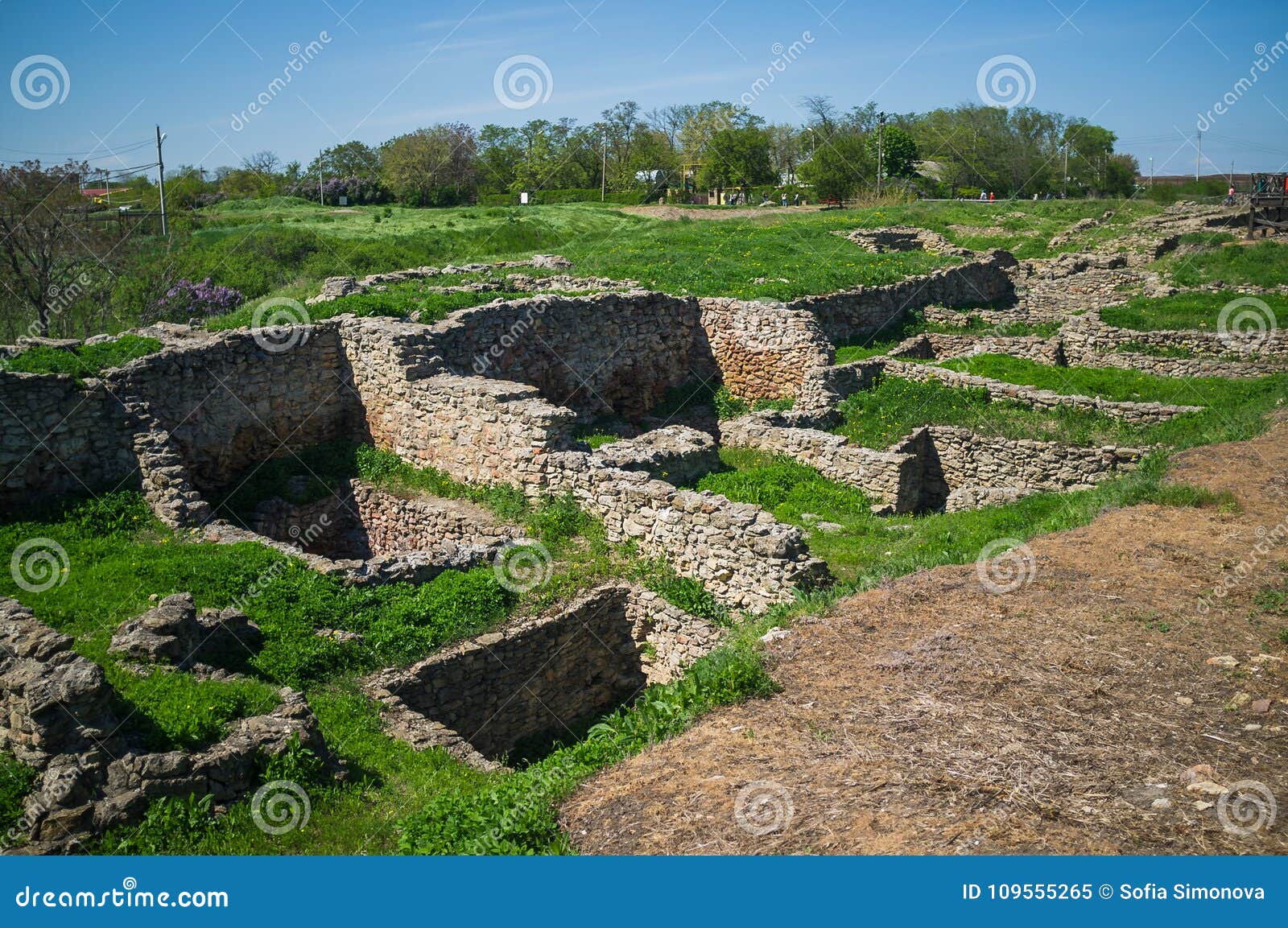 Excavation of Ancient Stone Constructions, Houses and Structures Stock ...