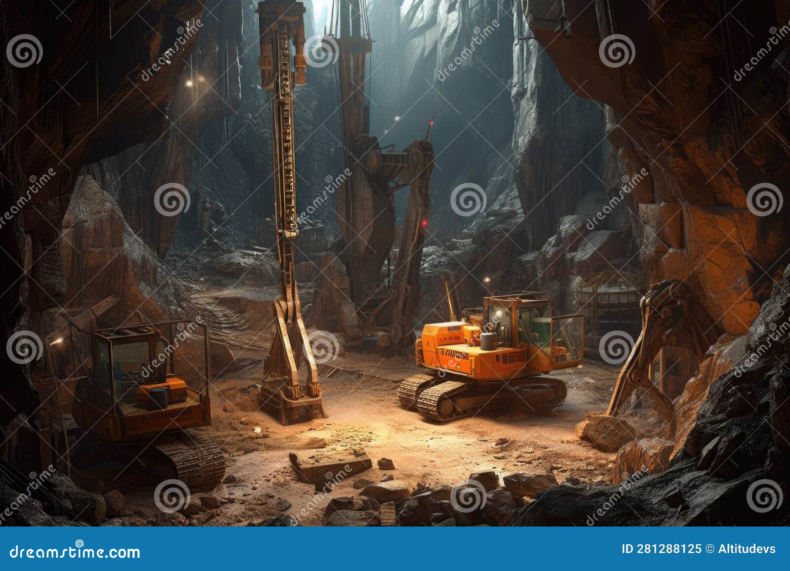 Excavation Equipment in a Remote Diamond Mine Stock Image - Image of ...