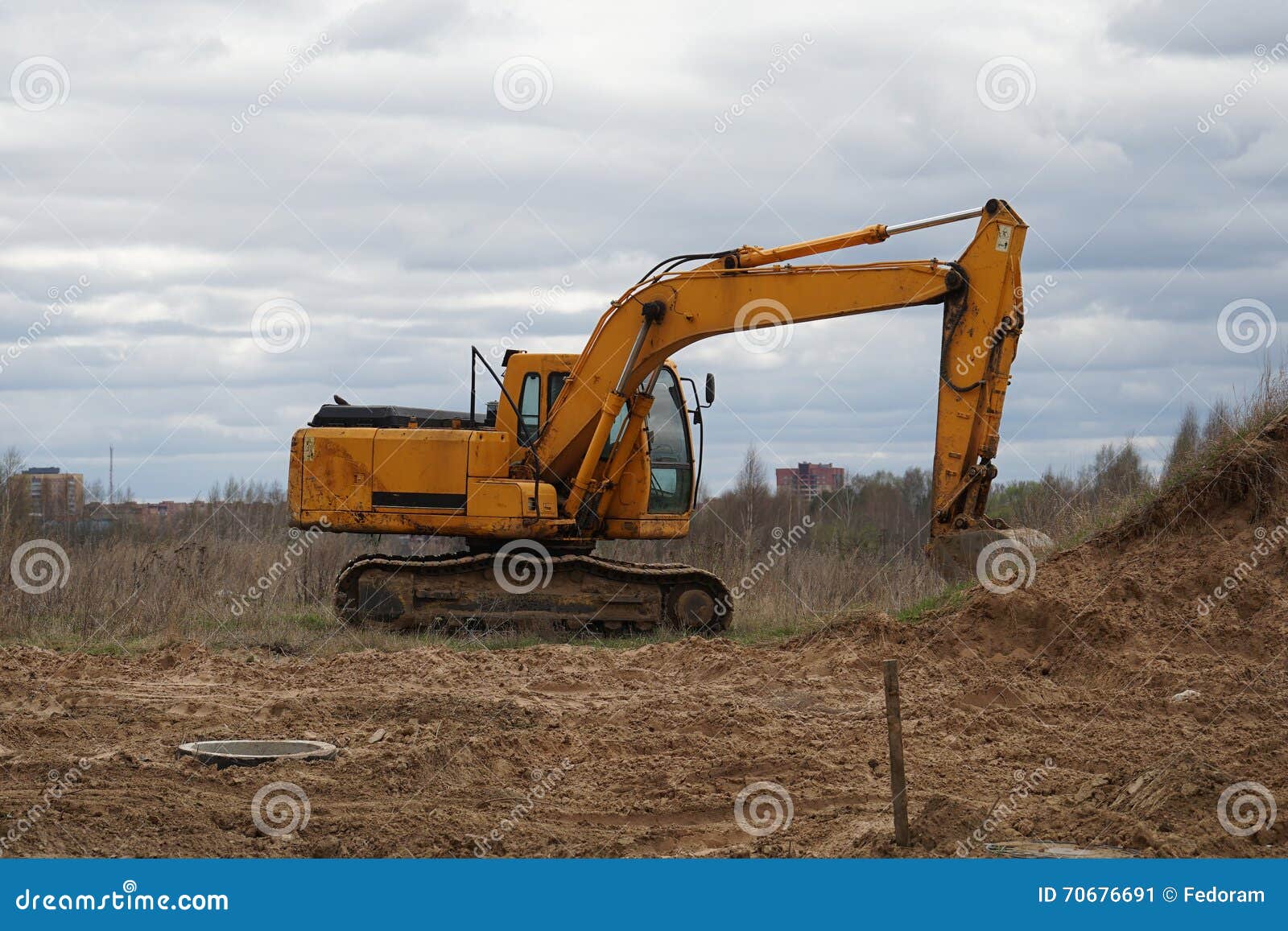 Excavation stock image. Image of earth, hydraulic, machine - 70676691