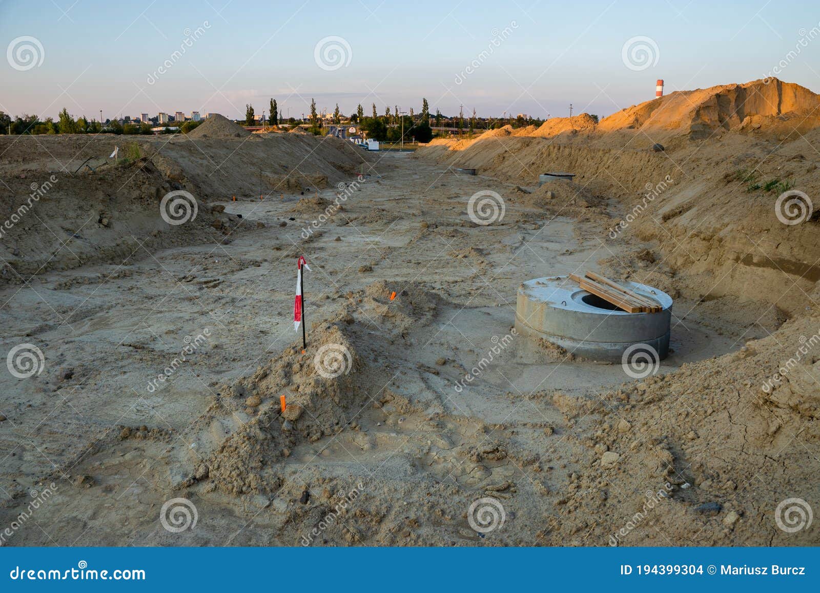 Excavation in the Ground for the Construction of the Highway Stock ...