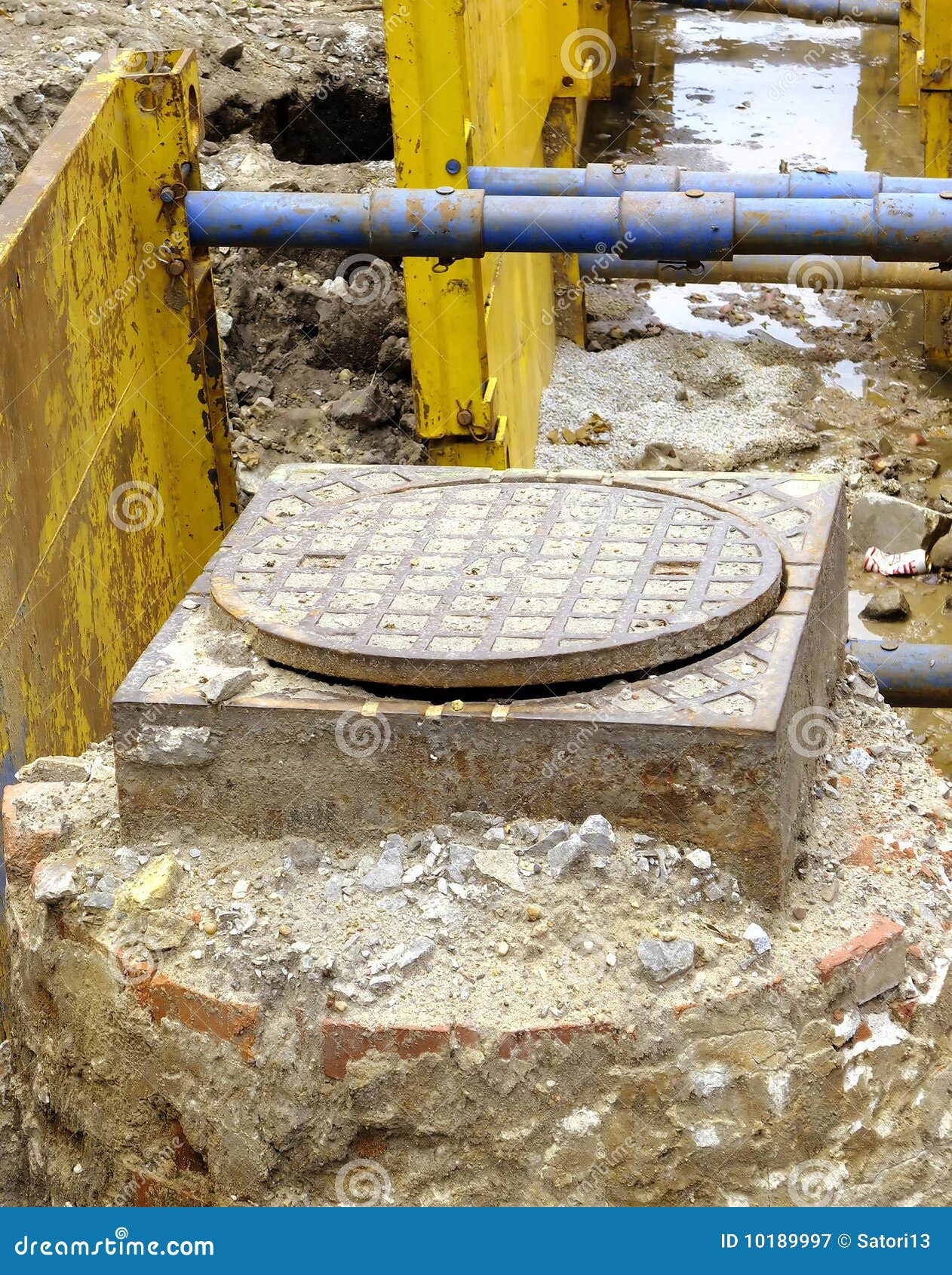 Excavation pit stock image. Image of soil, yellow, build - 10189997