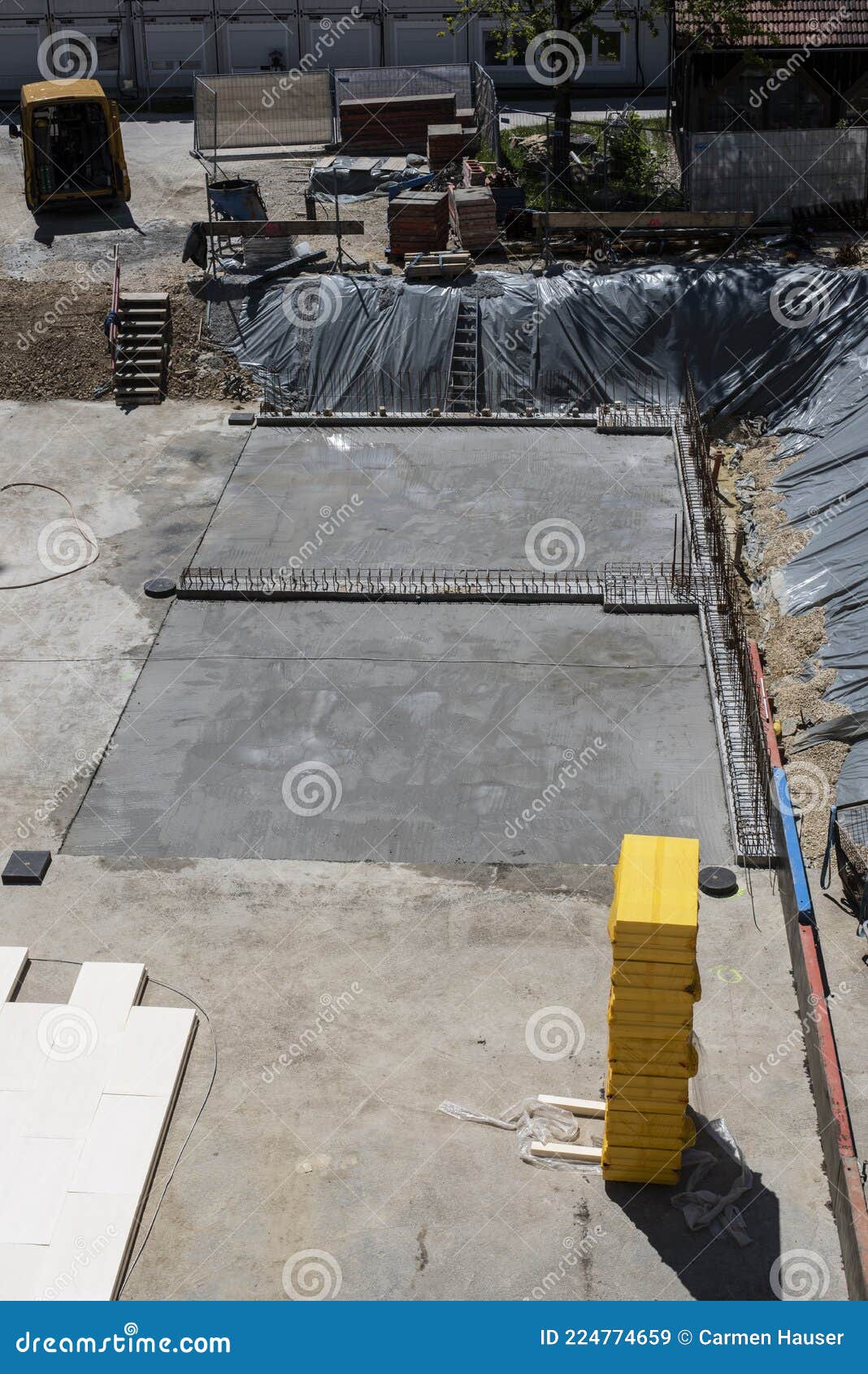 An Excavation Pit with a Concrete Base Plate Stock Image - Image of ...