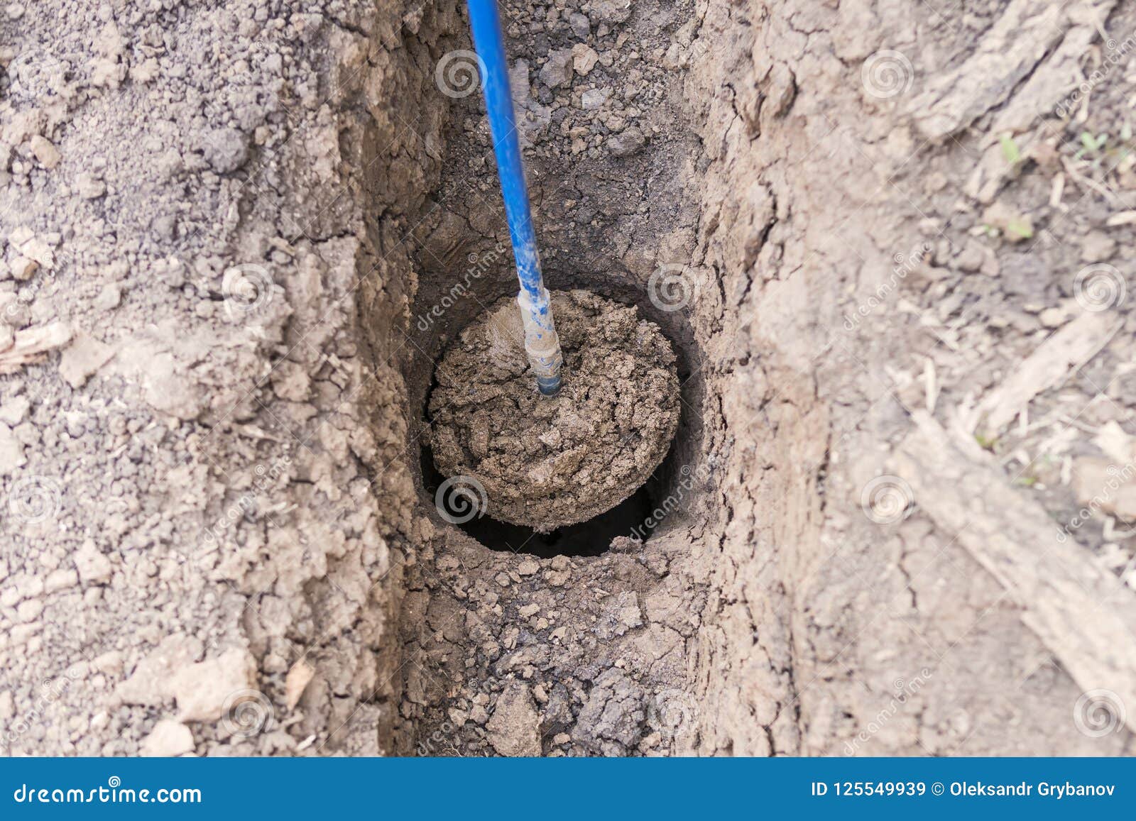 Excavation of the pit stock image. Image of concrete - 125549939