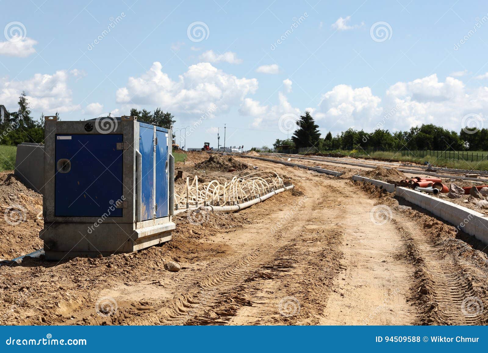 Excavation pump stock photo. Image of work, land, hole - 94509588