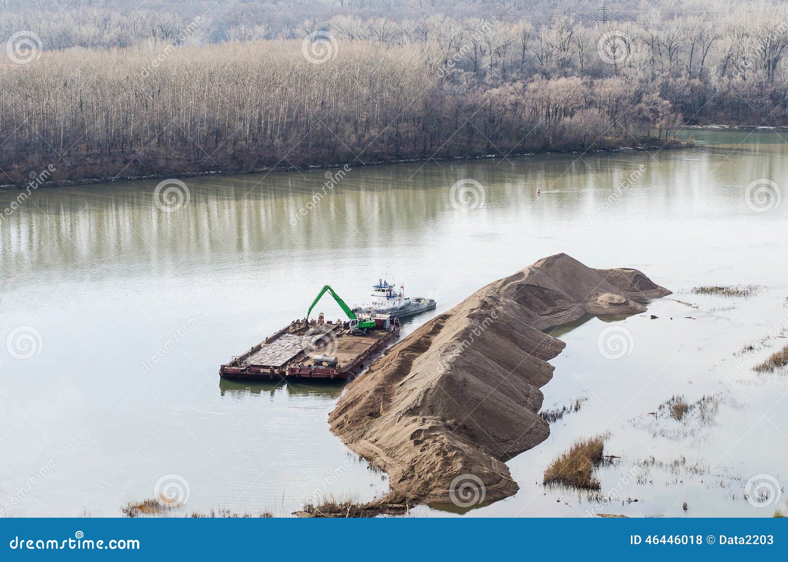 Excavation on the river stock photo. Image of place, area - 46446018