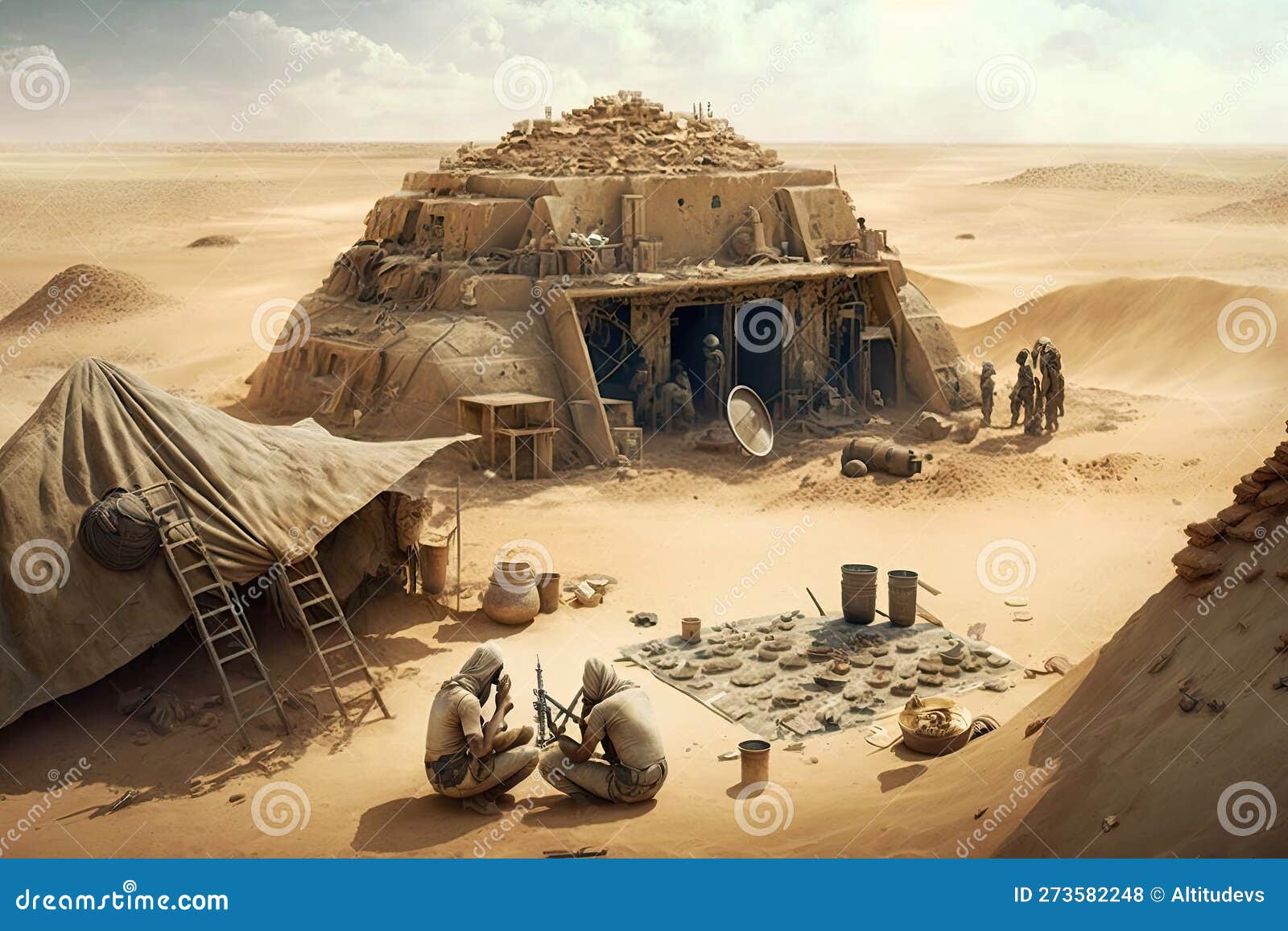 Excavation Site, with Crew Uncovering Artifacts and Remains of Lost ... Excavation Site, with Crew Uncovering Artifacts and Remains of Lost ...