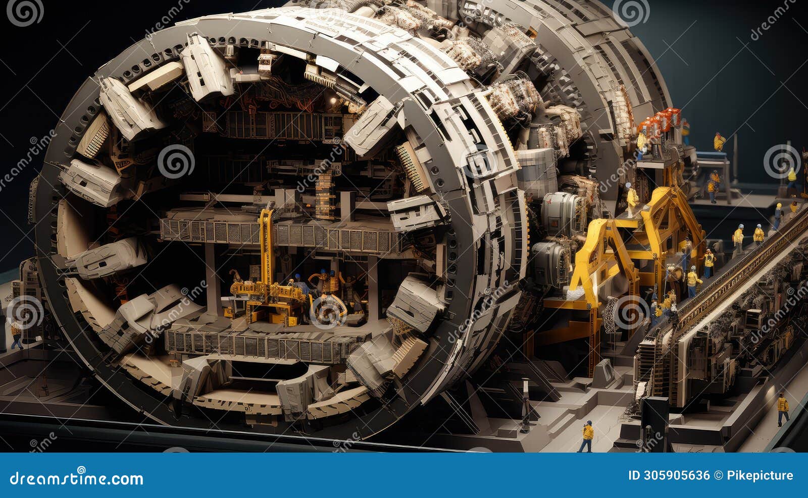 Excavation Tunnel Boring Machine Stock Illustration - Illustration of ...