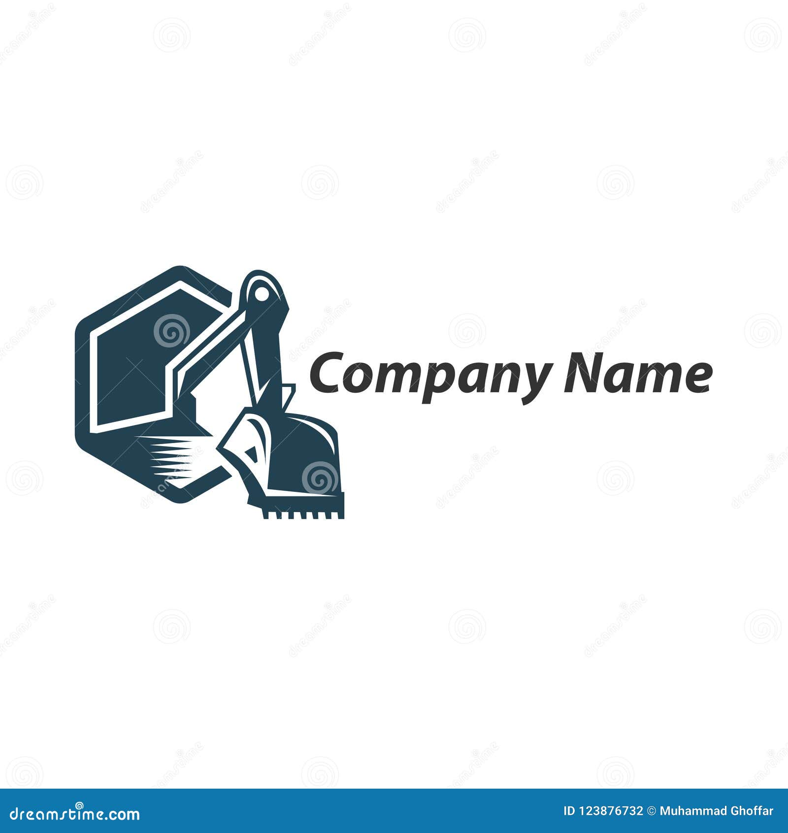 Excavation Work Logo Design, Emblem Of Excavator Or Building Machine ...
