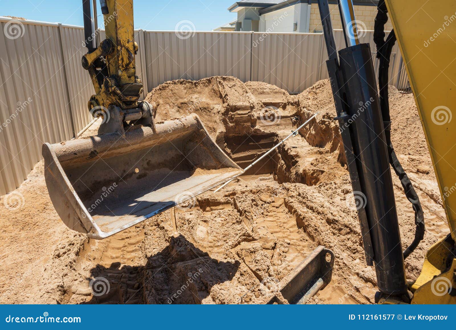Swimming Pool Excavation stock image. Image of home - 112161577
