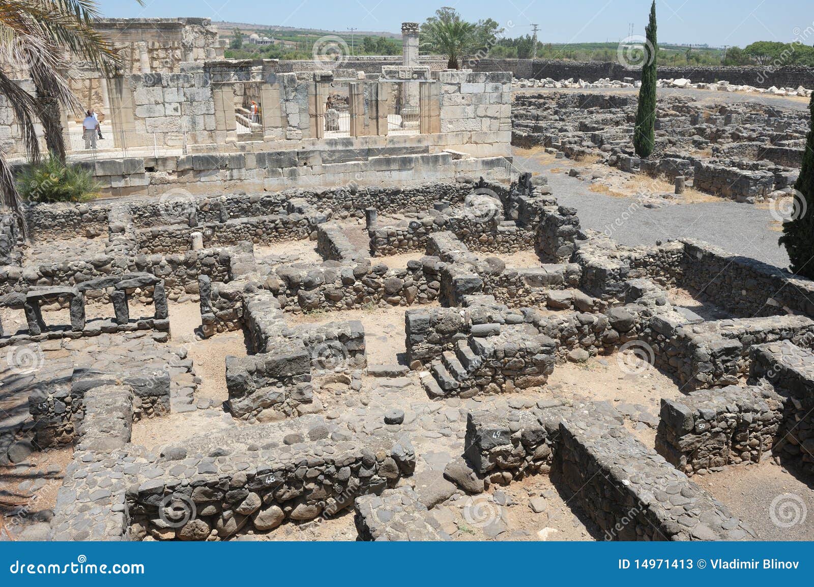 Excavations of the Ancient City of Capernaum Stock Image - Image of ...