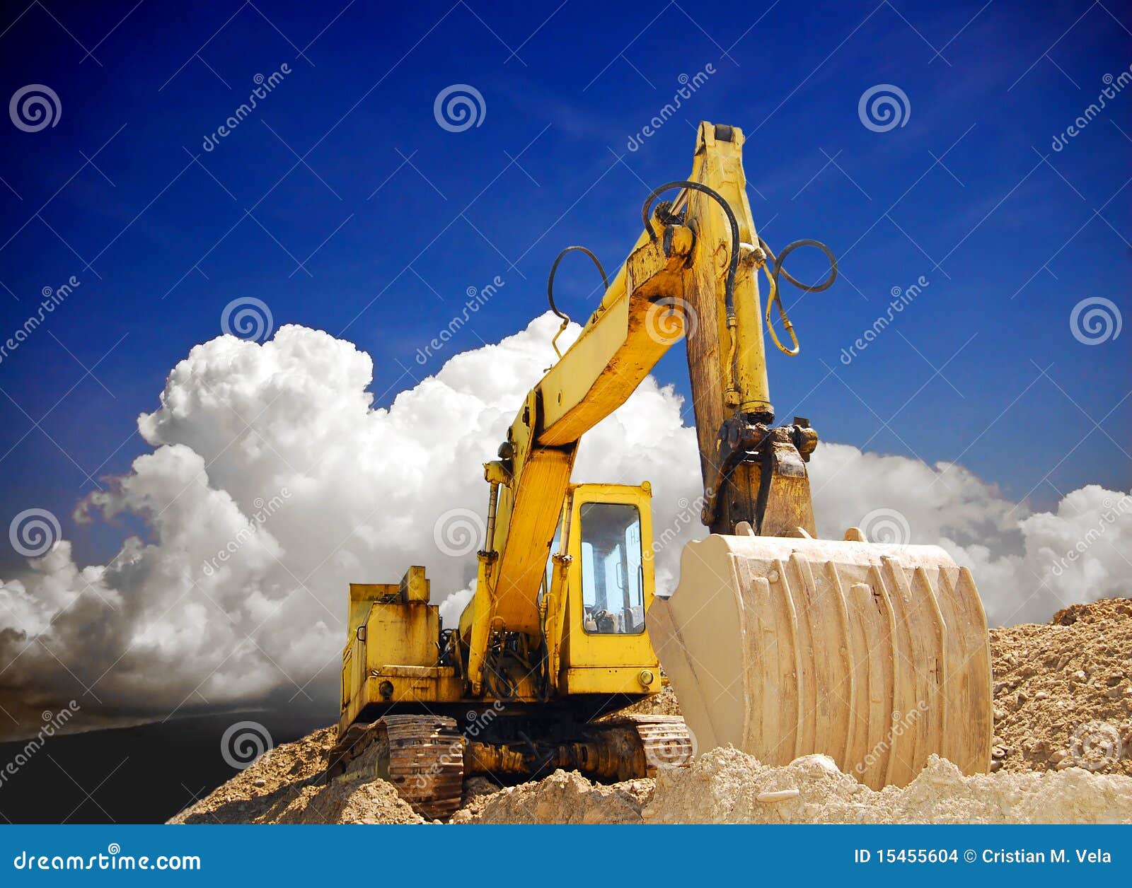 Excavator stock photo. Image of cloudscape, working, excavation - 15455604
