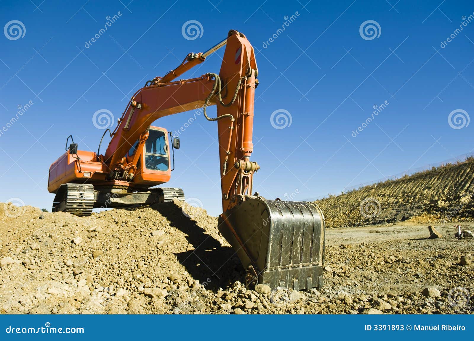 Excavator stock image. Image of digging, outside, excavate - 3391893
