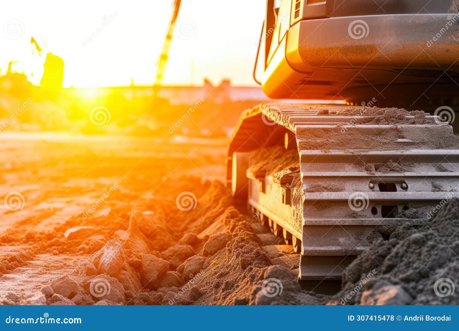 Excavator in Action: Soil Digging at Building Project. Stock ...