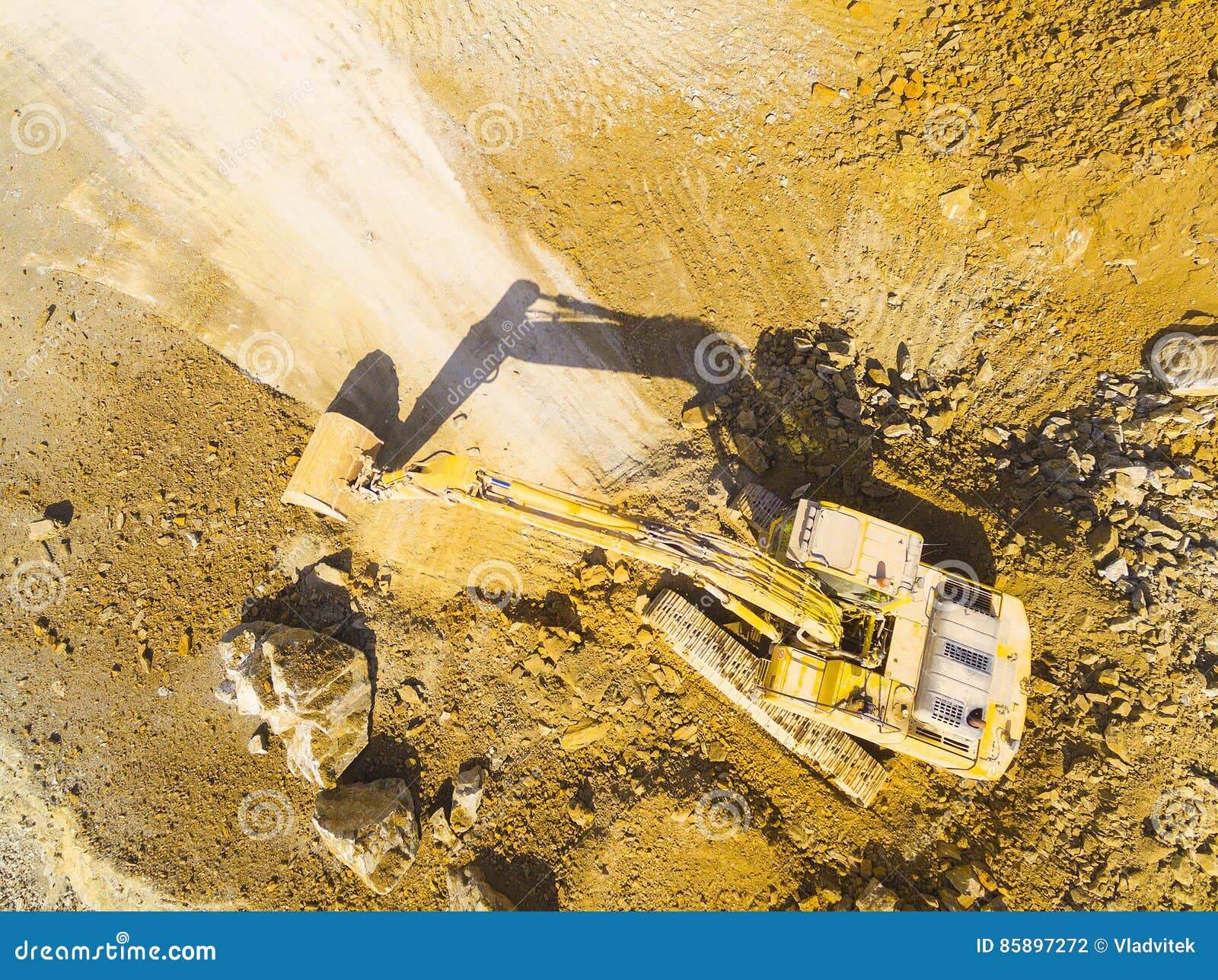 The Excavator. stock photo. Image of industrial, loading - 85897272