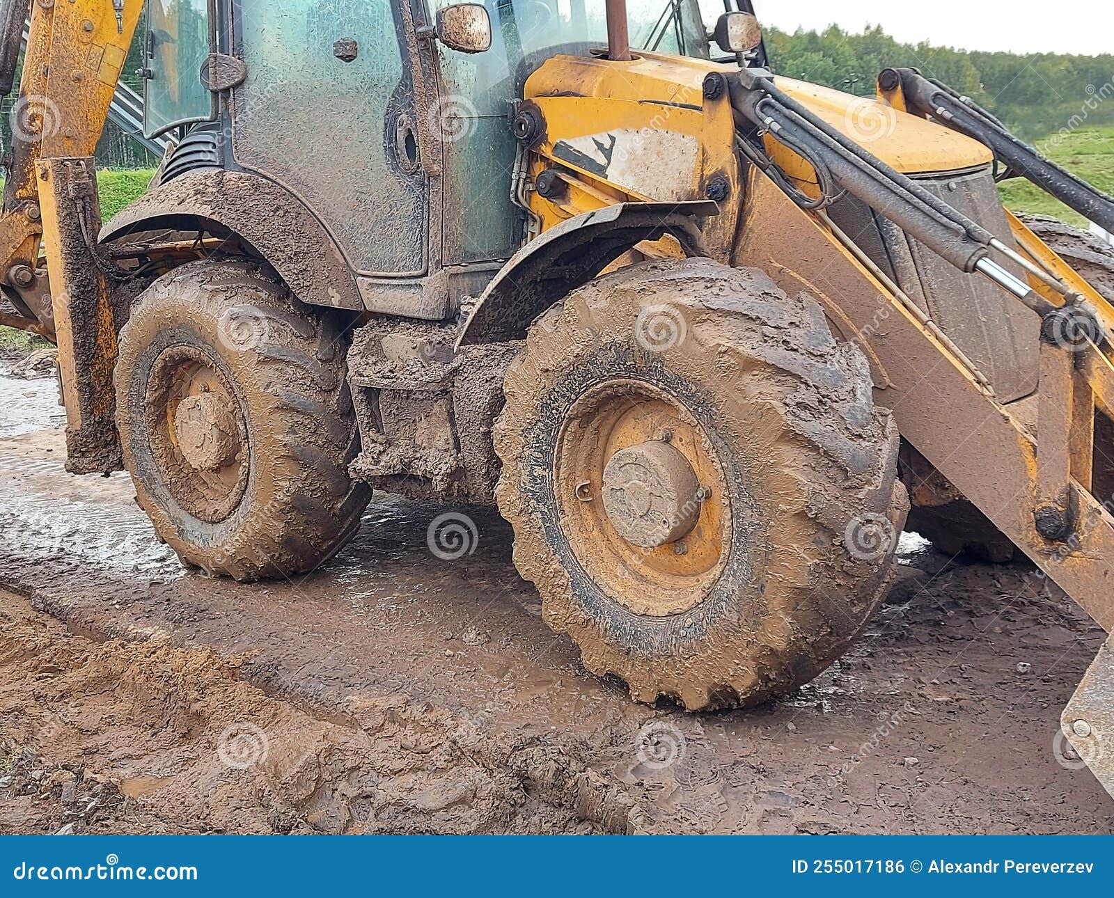 The Excavator is All Smeared with Thick Mud Stock Photo - Image of ...