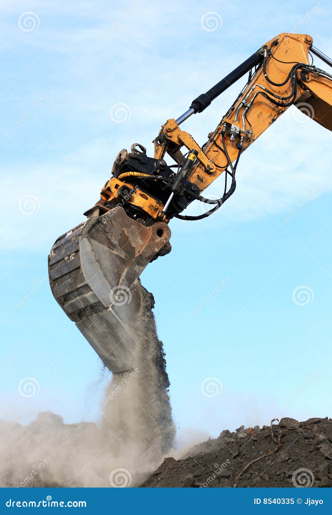 Excavator arm in action stock image. Image of loader, backhoe - 8540335