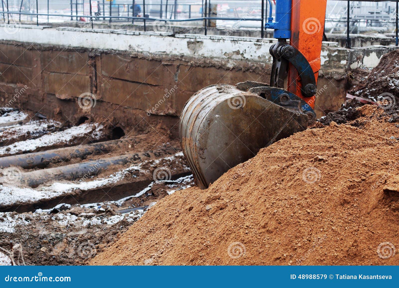 Excavator arm and backhoe stock image. Image of industry - 48988579