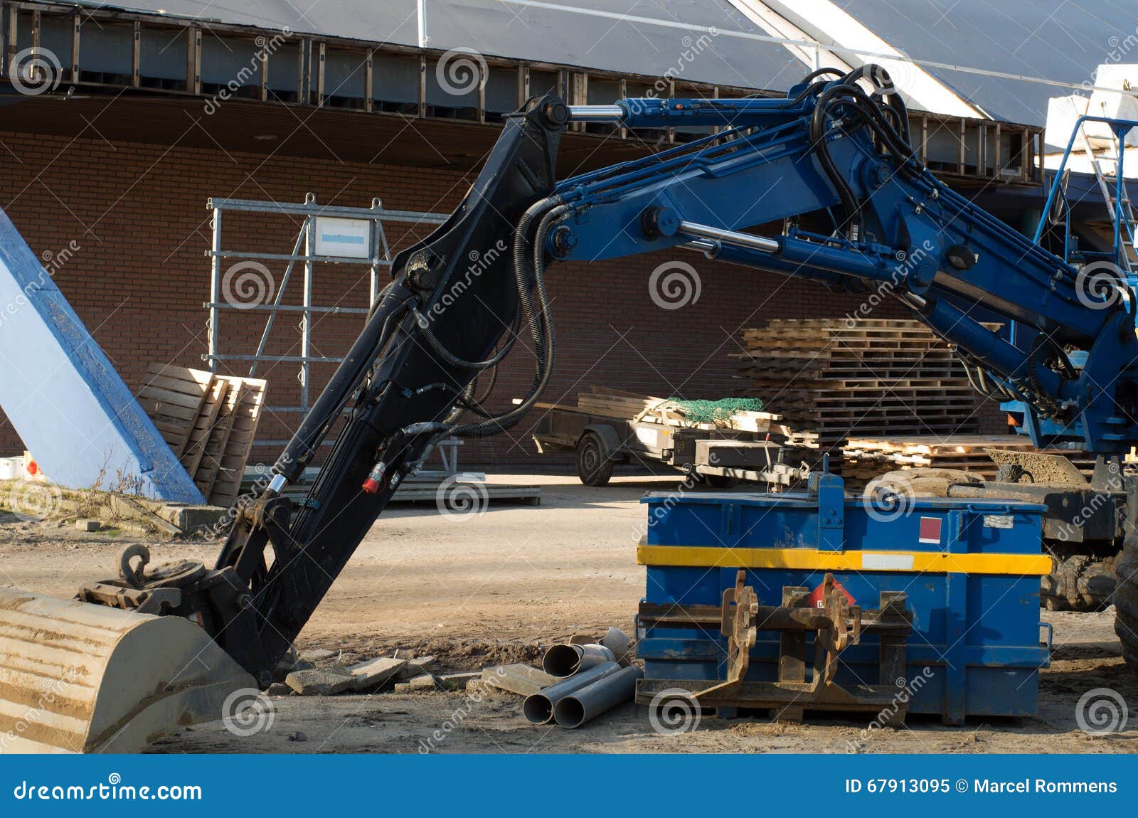 Excavator arm stock image. Image of trench, digging, earthmover - 67913095